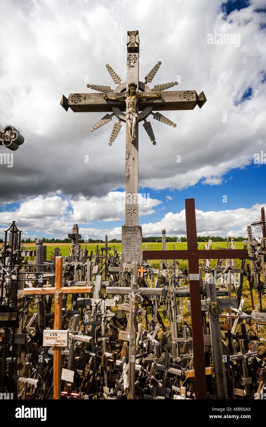 SIAULIAI, LITHUANIA - 21 JULY 2013 - Hill of Crosses a famous site of ...