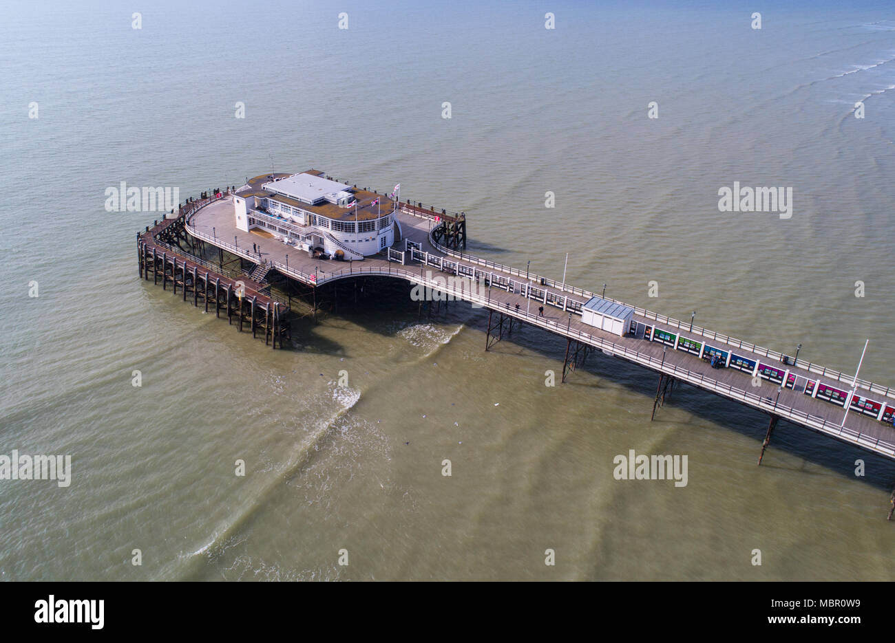 aerial views of worthing pier taken by drone on the sussex coast Stock ...