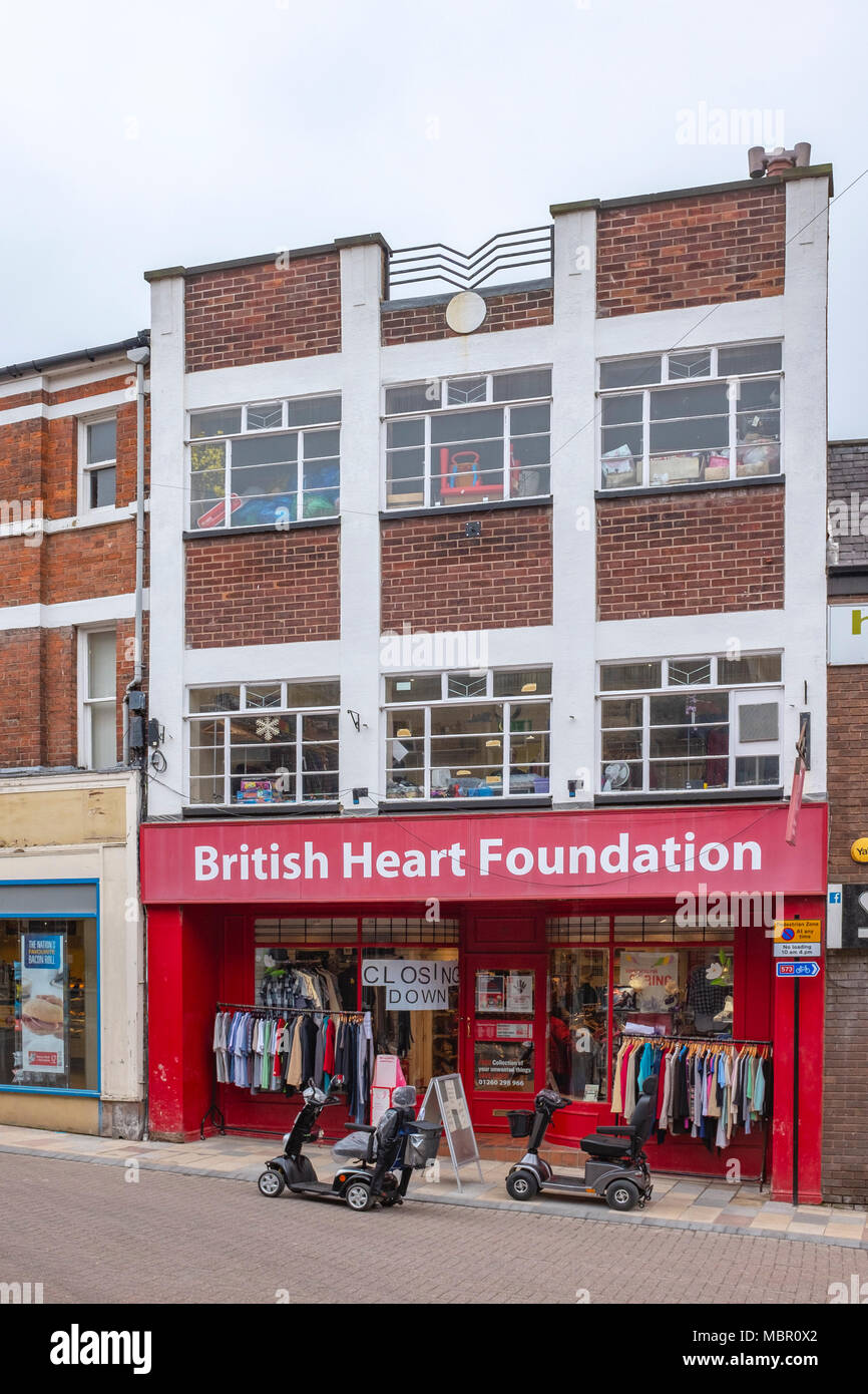 The closing down British Heart Foundation charity shop in Congleton ...