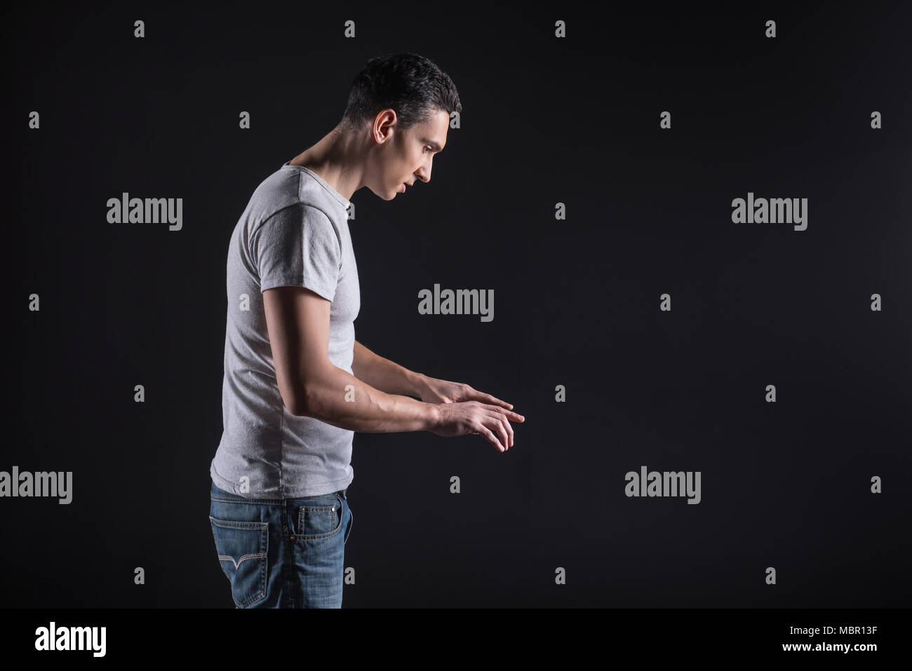 Smart handsome man typing Stock Photo - Alamy