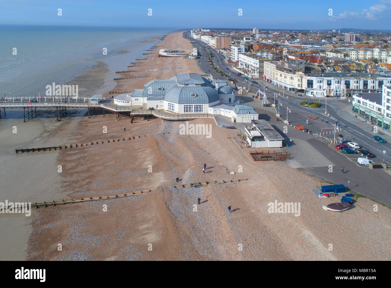 Drone view of worthing pier hi-res stock photography and images - Alamy