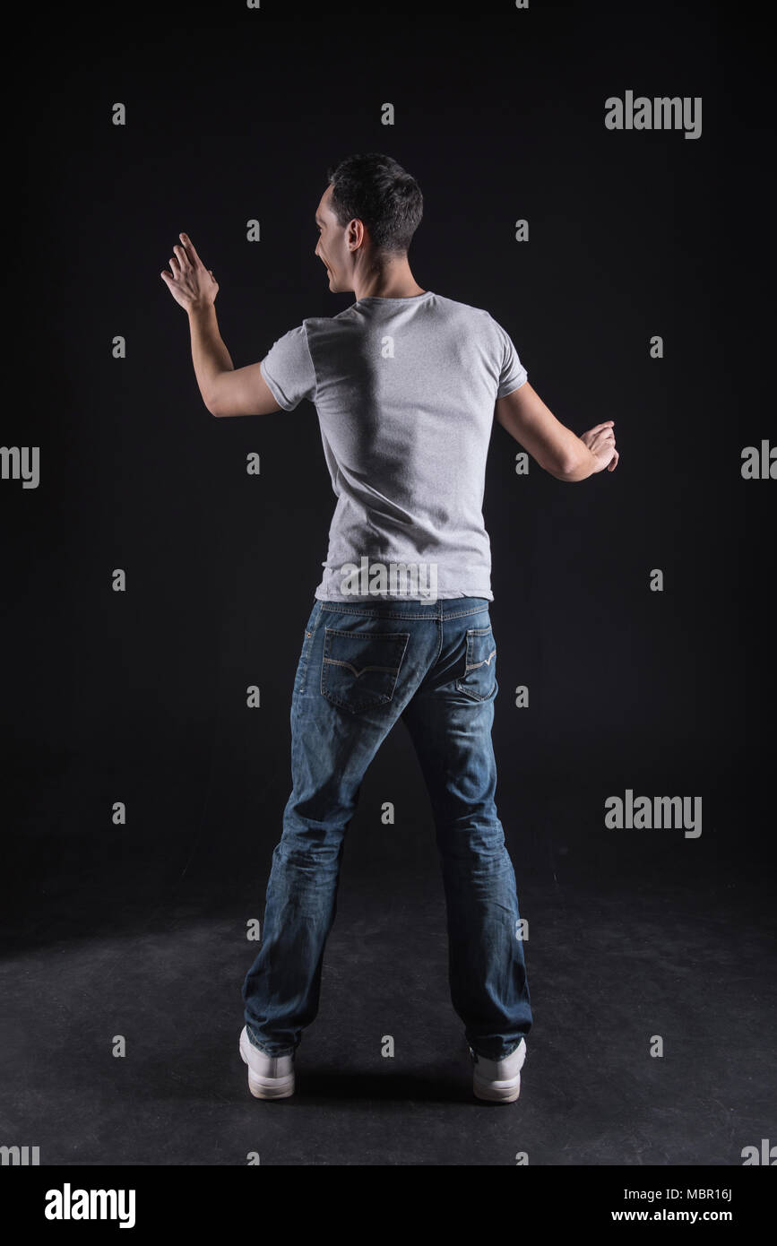 Handsome good looking man using modern computer screen Stock Photo - Alamy
