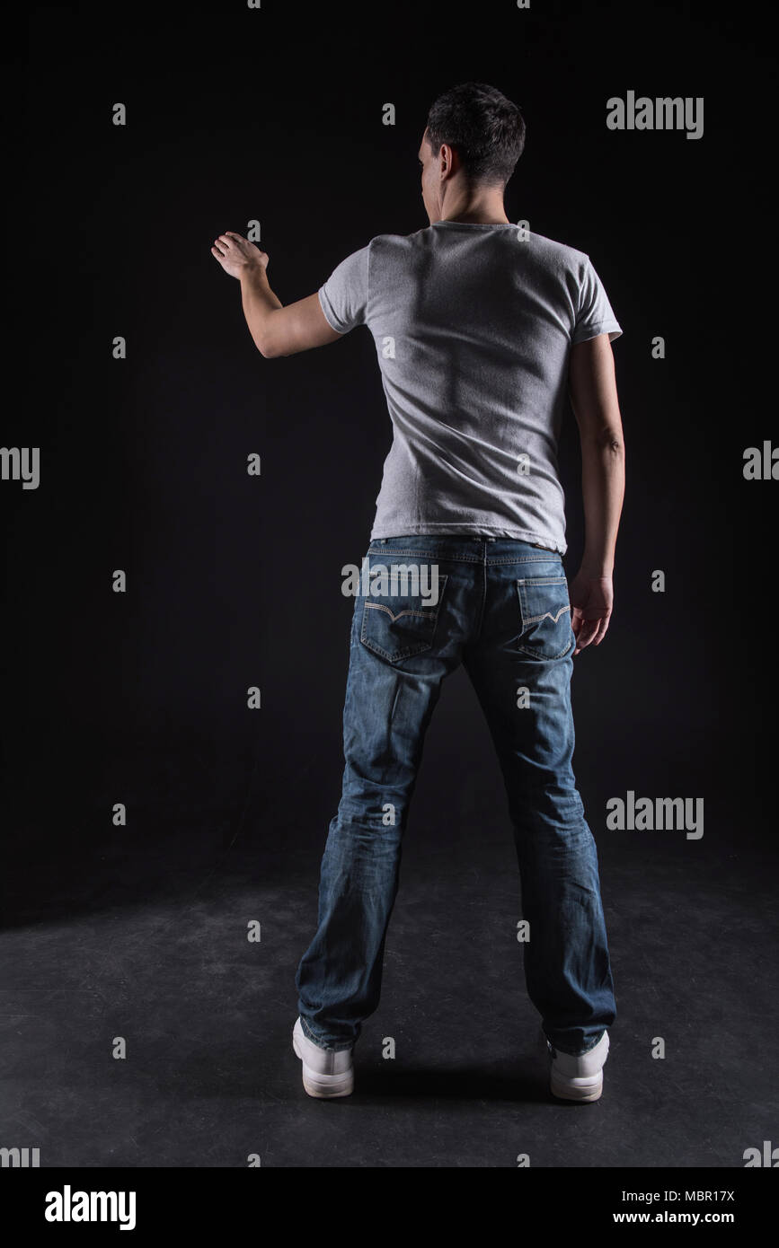 Rear man computer screen hi-res stock photography and images - Alamy