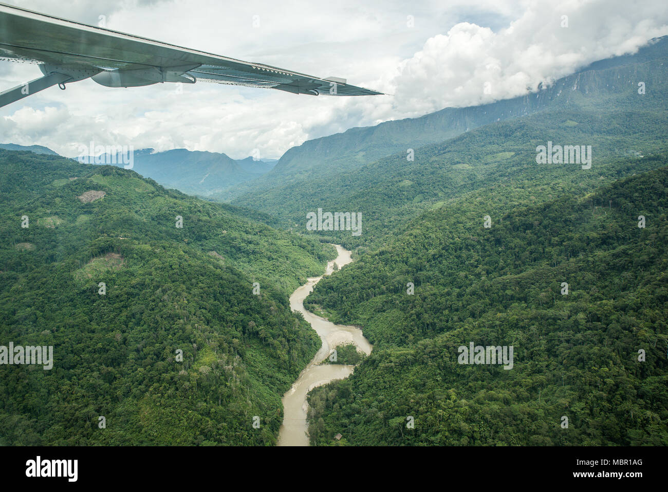 Aerial view of a river in the forest of Papua New Guinea Stock Photo ...