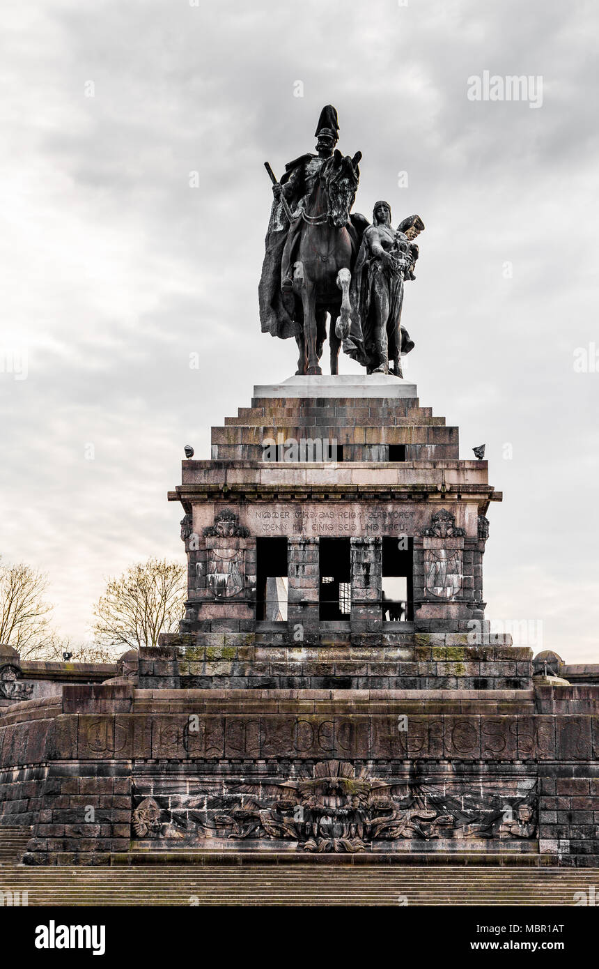 Kaiser Wilhelm Memorial Deutsches Eck in Koblenz Rhineland-Palatinate ...