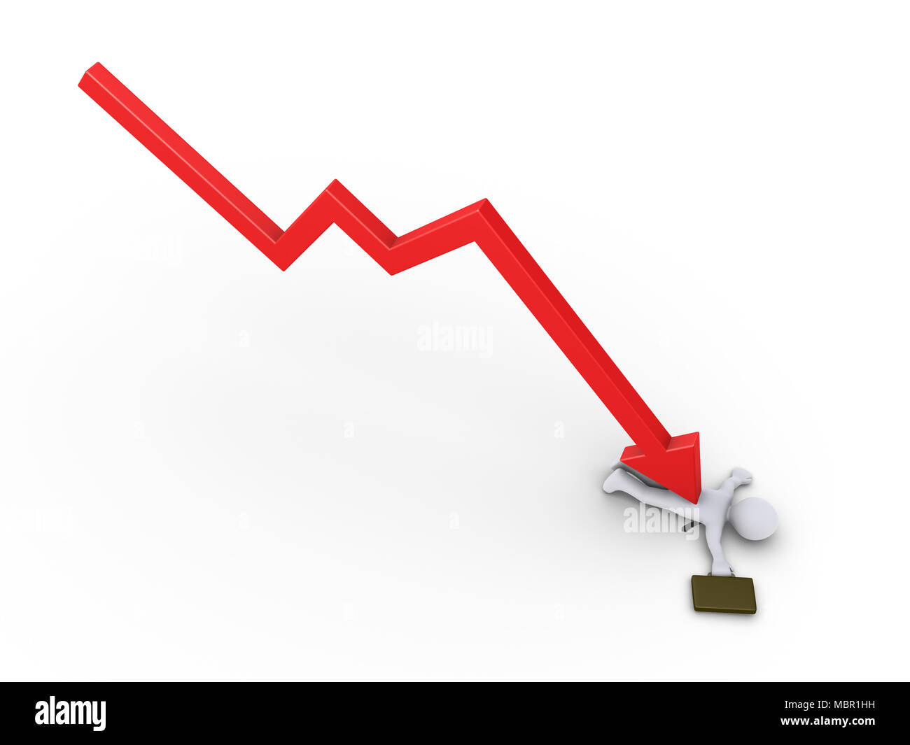 Down graph fall businessman Cut Out Stock Images & Pictures - Alamy