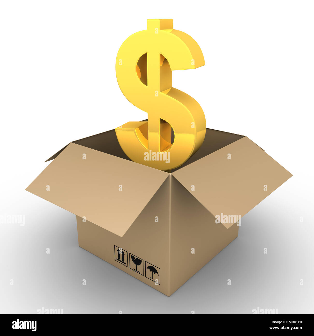 Cardboard box dollar sign inside High Resolution Stock Photography and ...