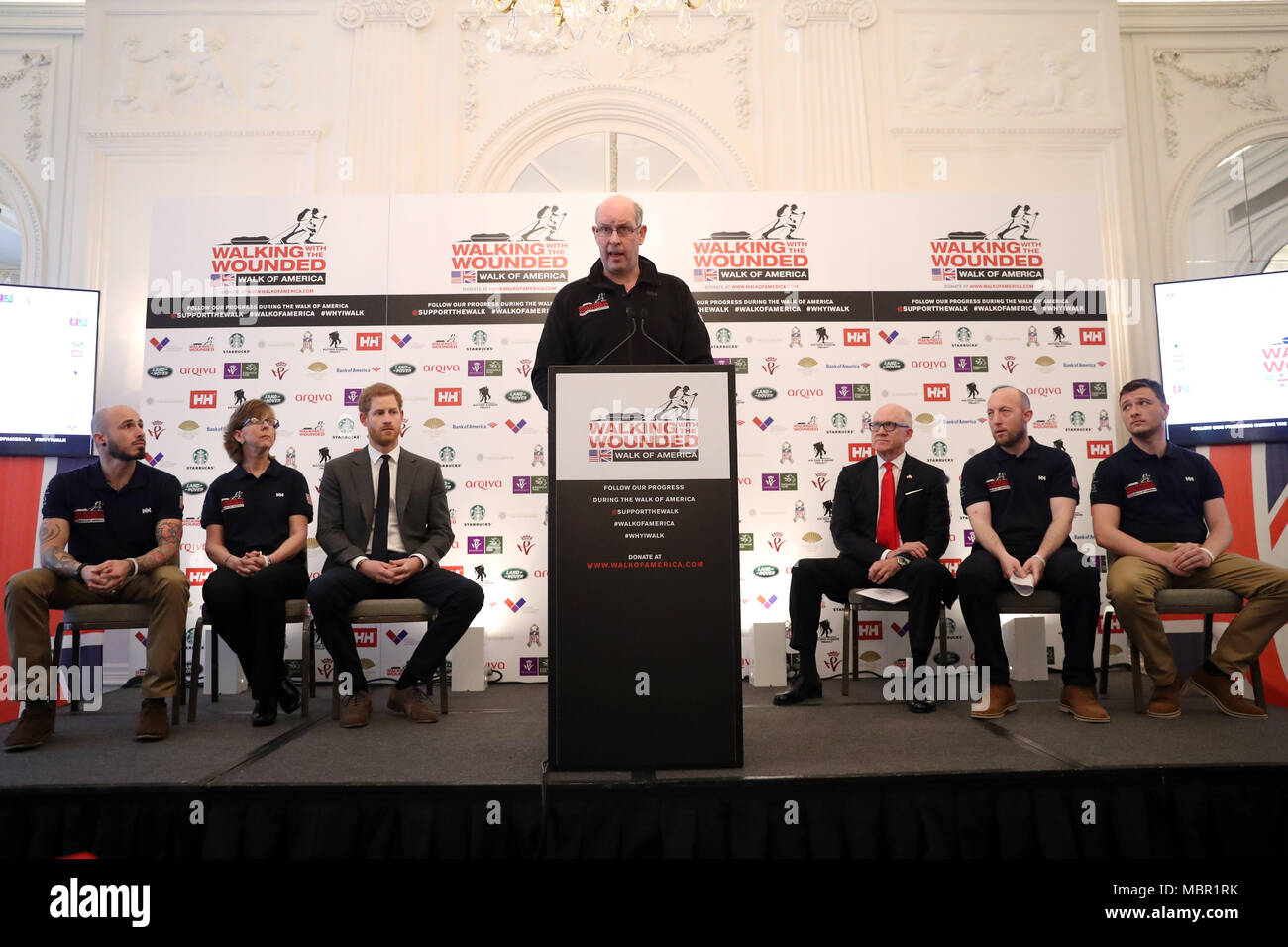 Ed Parker, CEO and co-founder of Walking with the Wounded speaks during ...