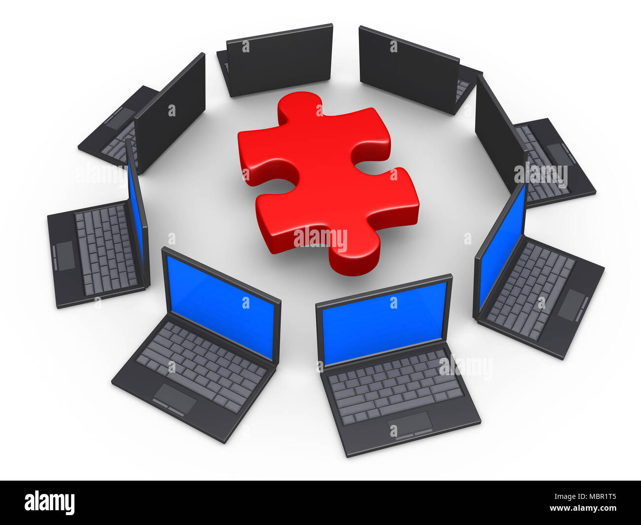 Render jigsaw puzzle circle Cut Out Stock Images & Pictures - Alamy