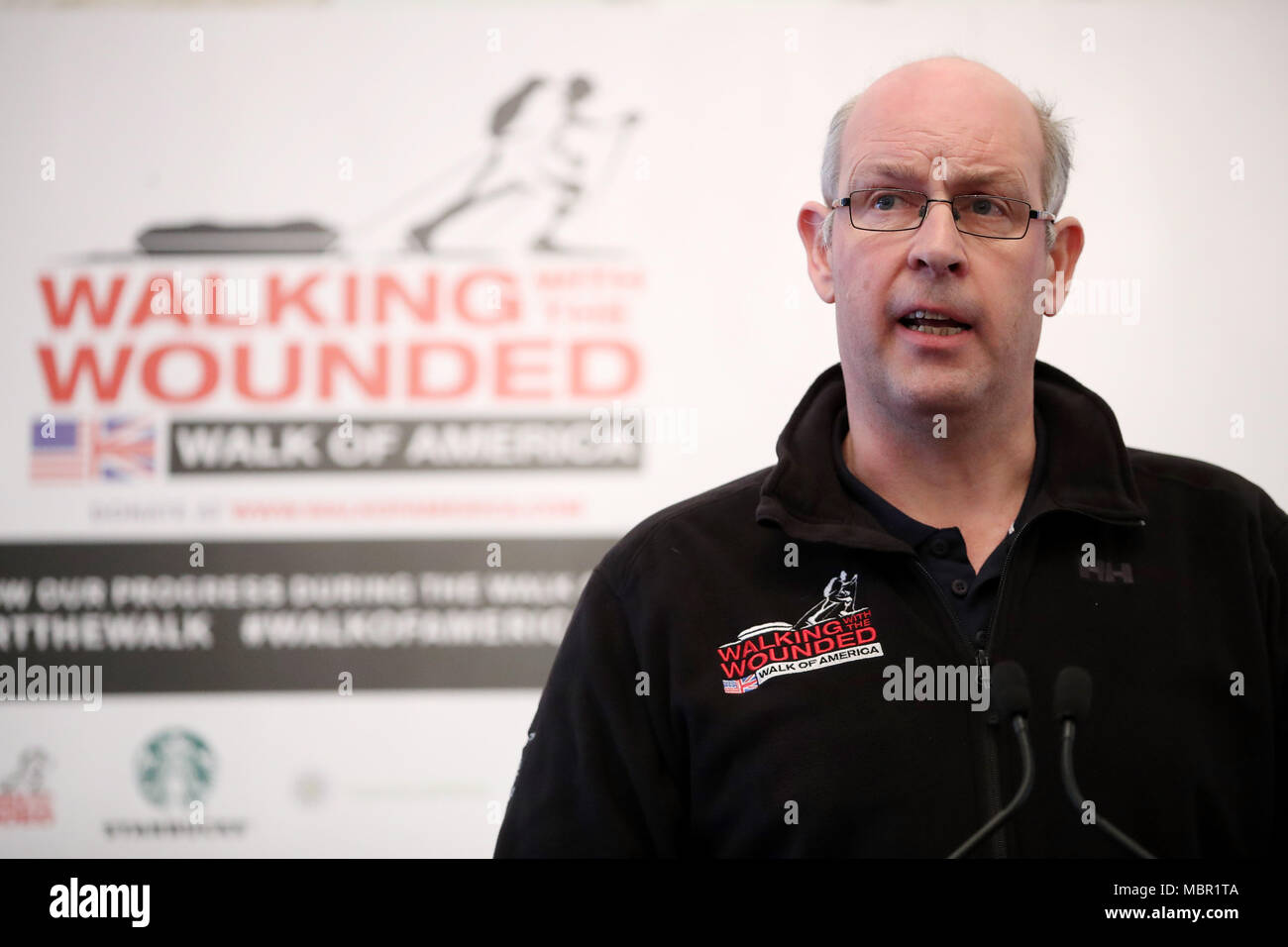 Ed Parker, CEO and co-founder of Walking with the Wounded speaks during ...