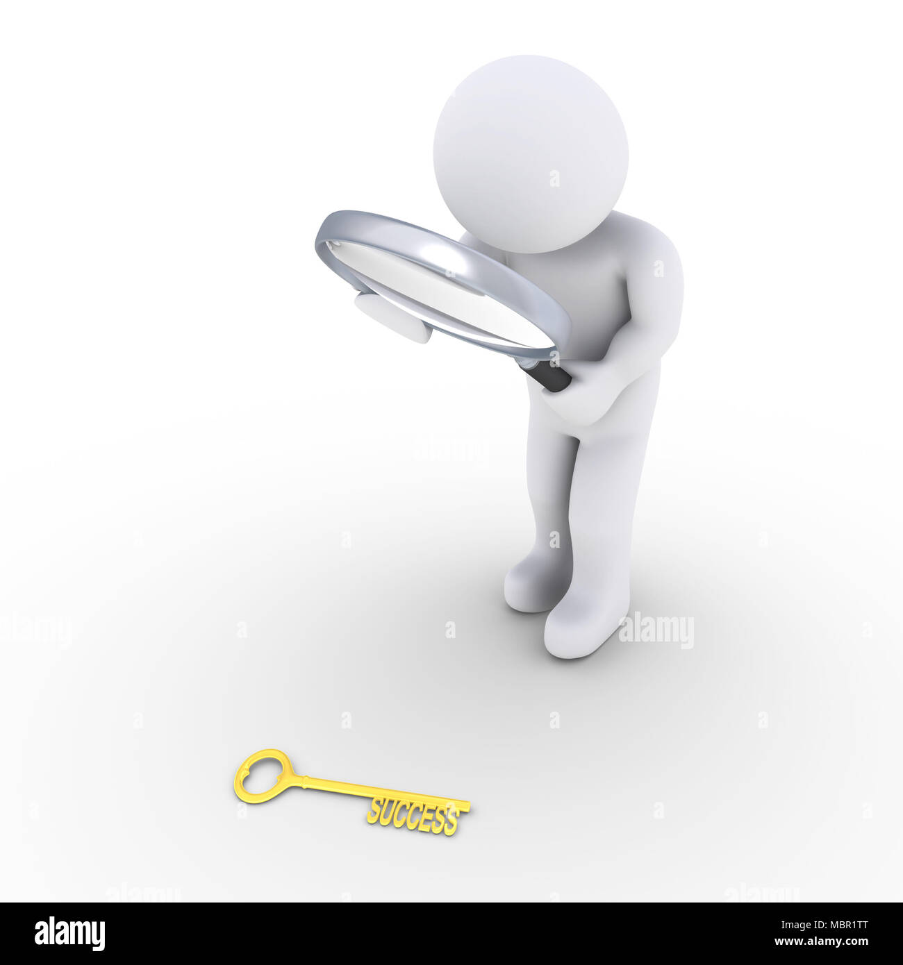 3d man holding magnifier concept hi-res stock photography and images ...