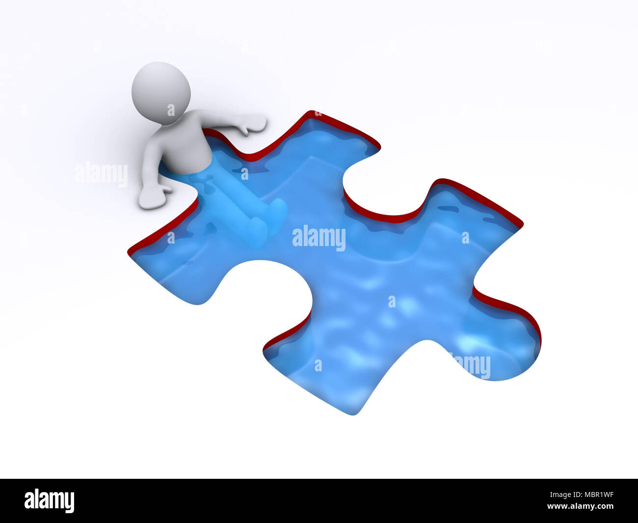Man jigsaw puzzle piece inside hi-res stock photography and images - Alamy