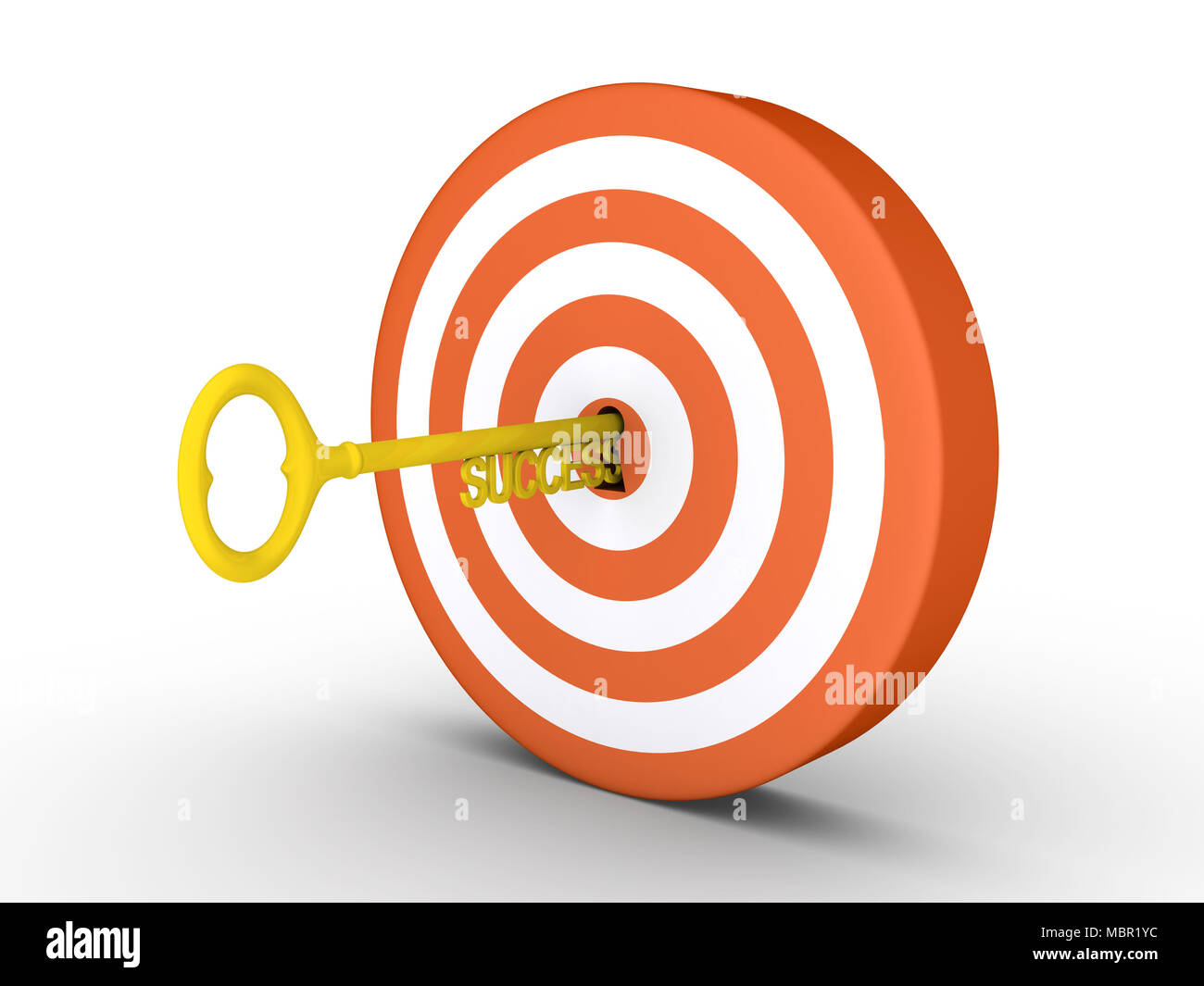 3d target with key of success in the keyhole Stock Photo - Alamy
