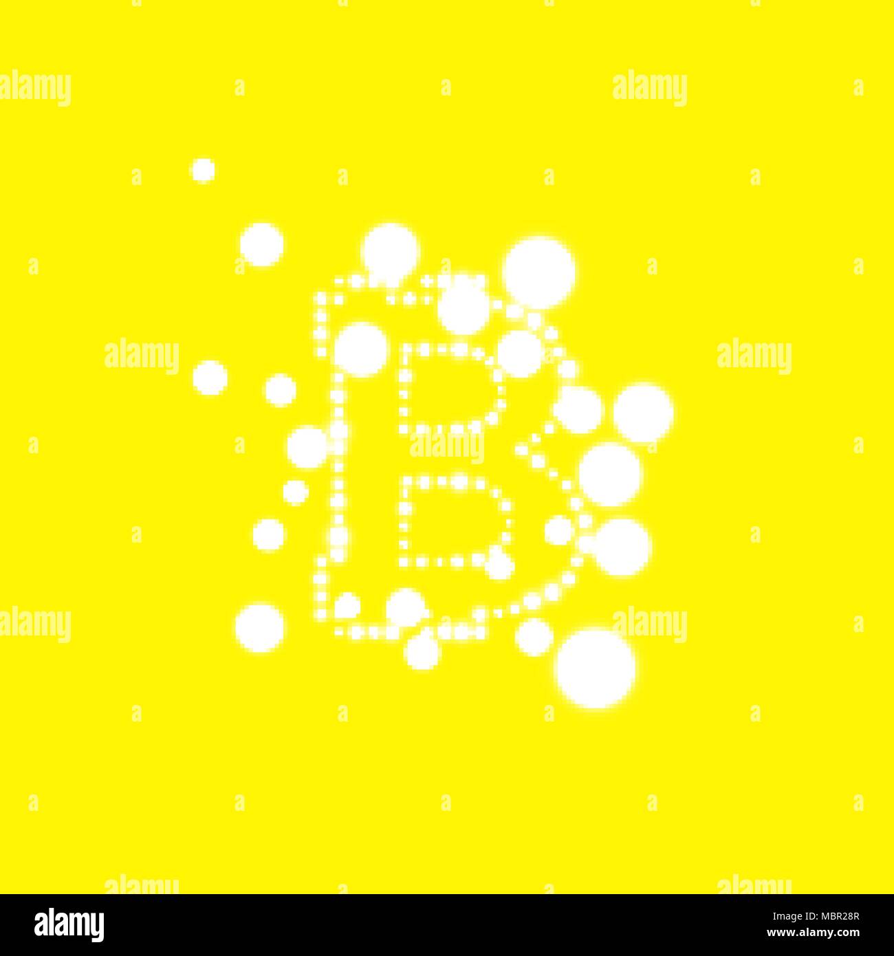 Digital bitcoins symbol with light effect on transparent backgraund ...