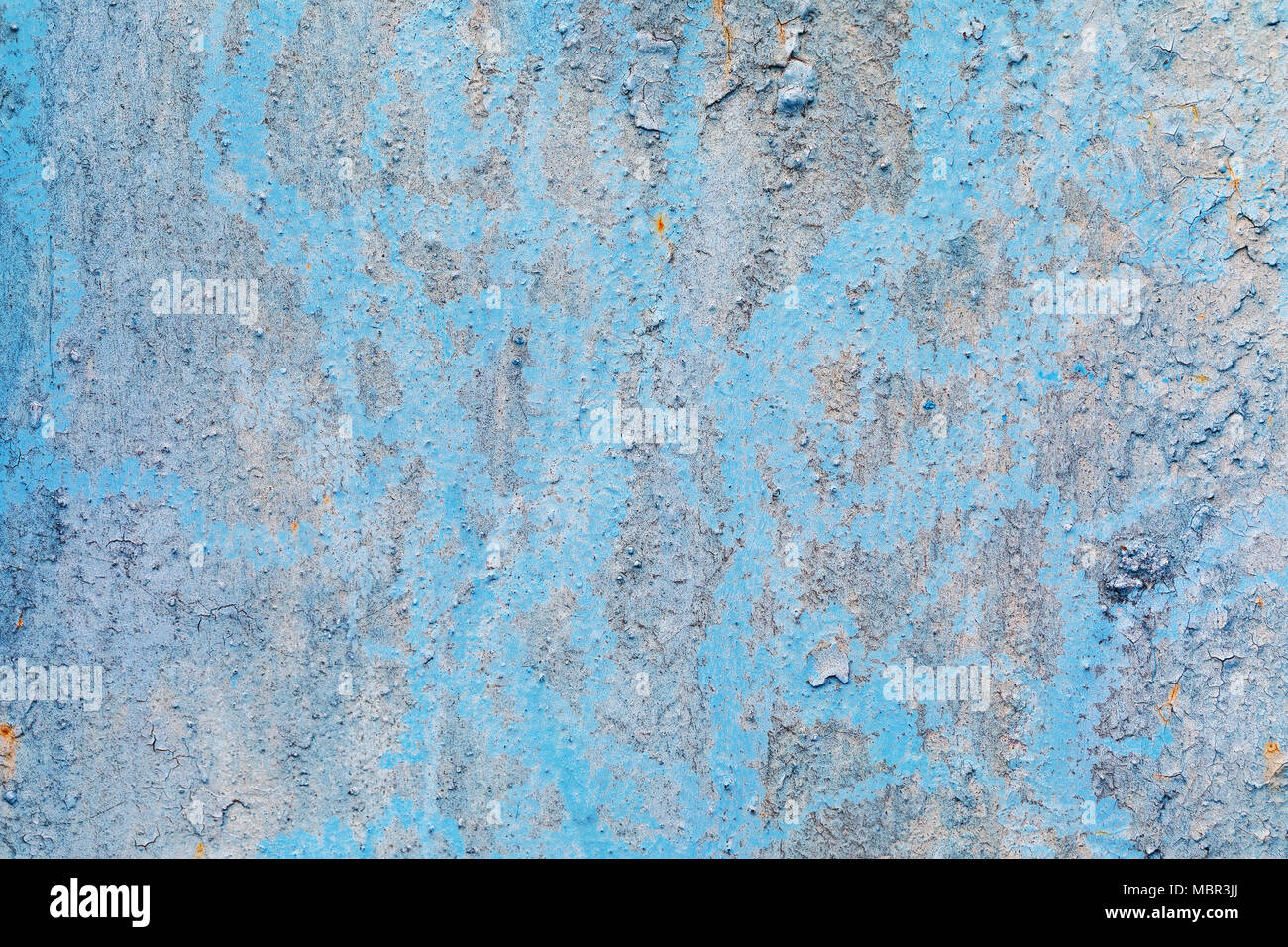 Texture of the old metal surface of the container, painted in blue ...