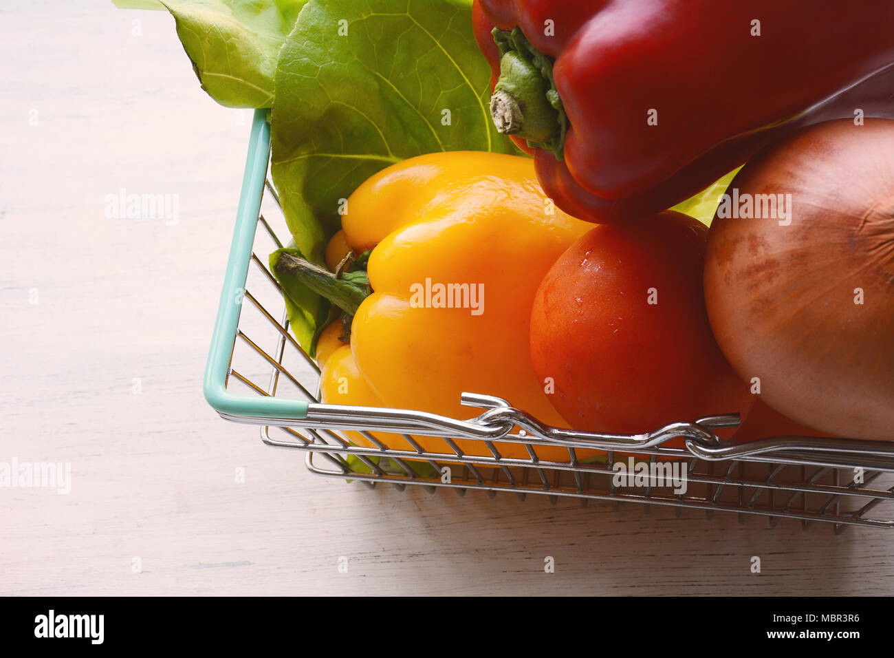Shopping basket filled fresh hi-res stock photography and images - Alamy