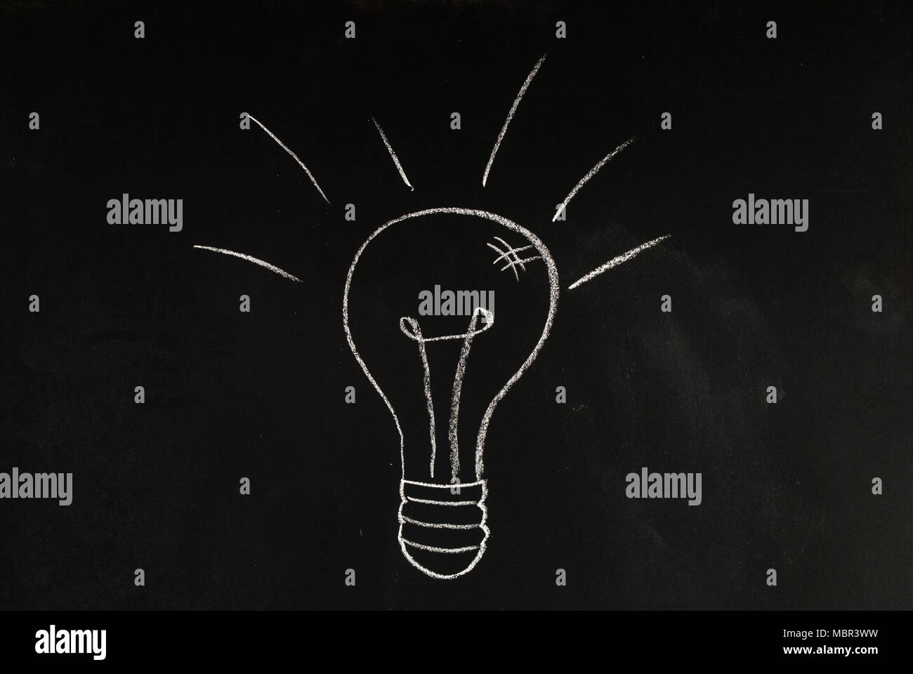 Bulb drawn with chalk on blackboard in studio Stock Photo - Alamy