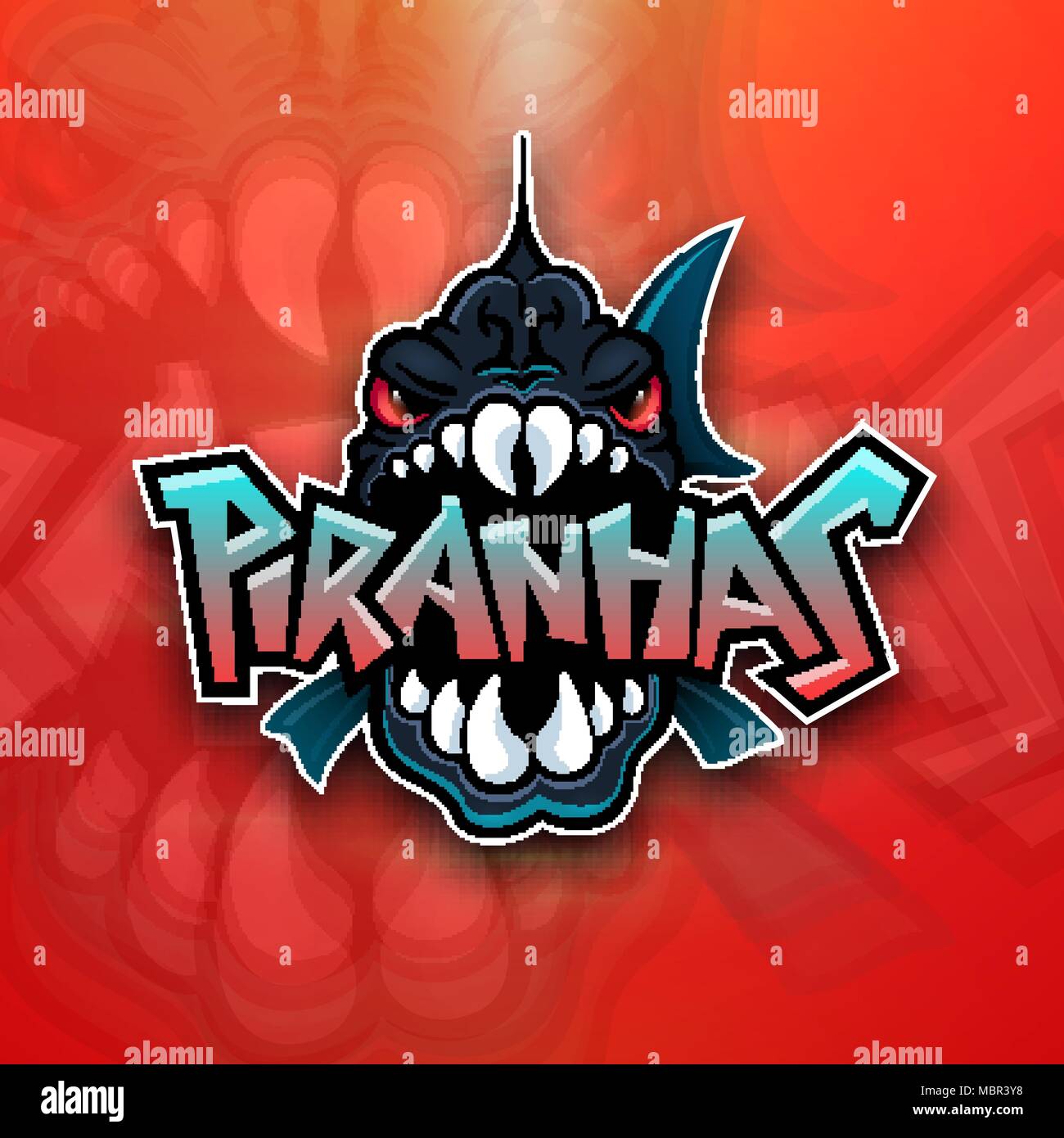 Piranhas emblem logo for sports team Stock Vector Image & Art - Alamy