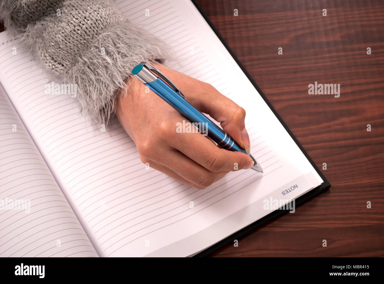 Girl with pencil and journal hi-res stock photography and images - Alamy