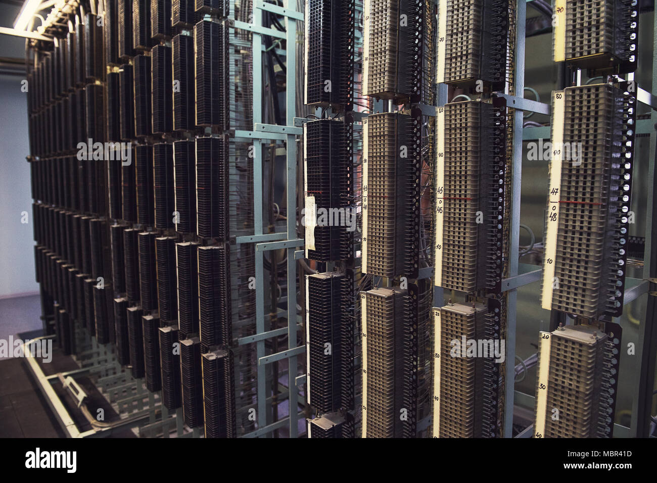 Old telephone exchange cable hi-res stock photography and images - Alamy