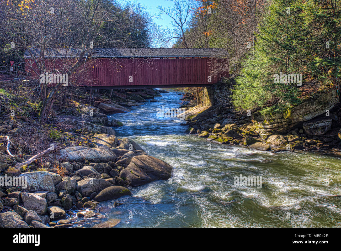 The McConnell Mill Covered Bridge in Pennsylvania Stock Photo - Alamy