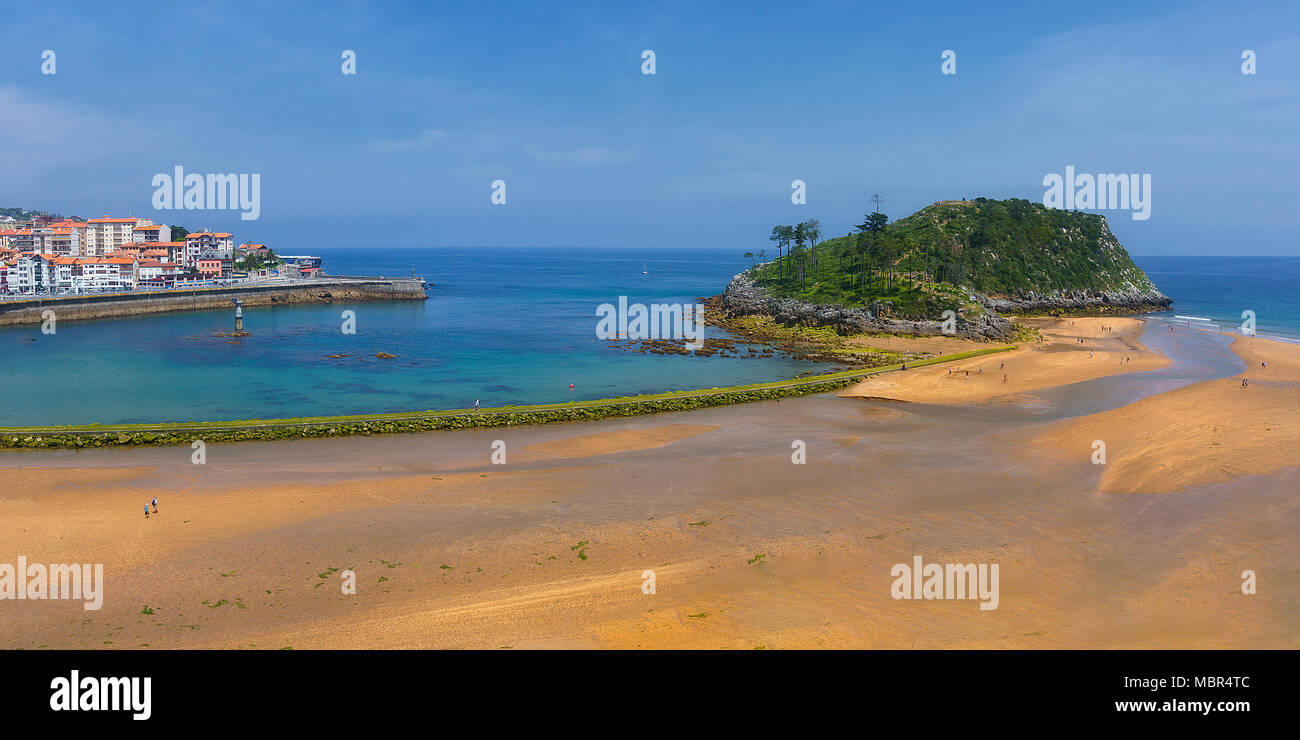 Panorama Of Lekeitio Village And San Nikolas Island Surroinding By Panorama Of Lekeitio Village And San Nikolas Island Surroinding By