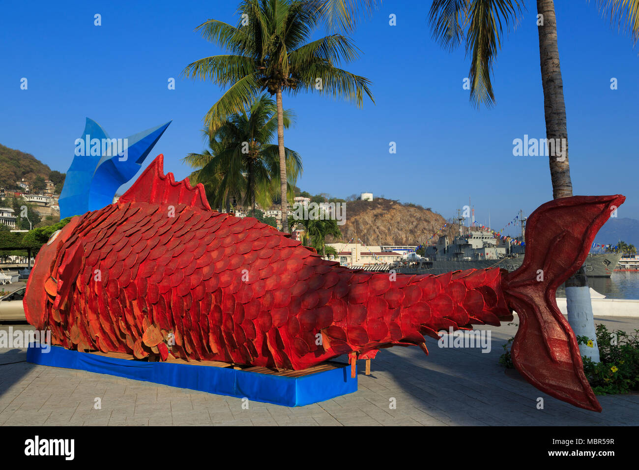 Fish sculpture on the Malecon, Manzanillo City, Colima State, Mexico ...