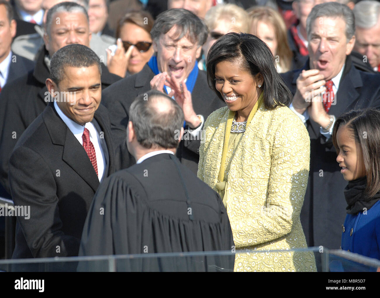 President Barack Obama Shakes Hands With Chief Justice John G Roberts