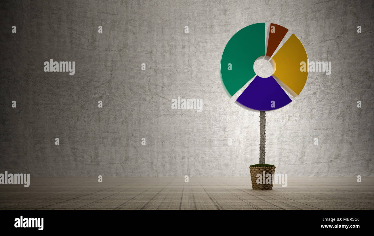 3d rendering of a statistic circle growth concept Stock Photo - Alamy