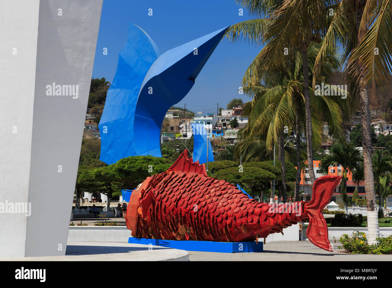 Sailfish Monument, Manzanillo City, Colima State, Mexico Stock Photo ...