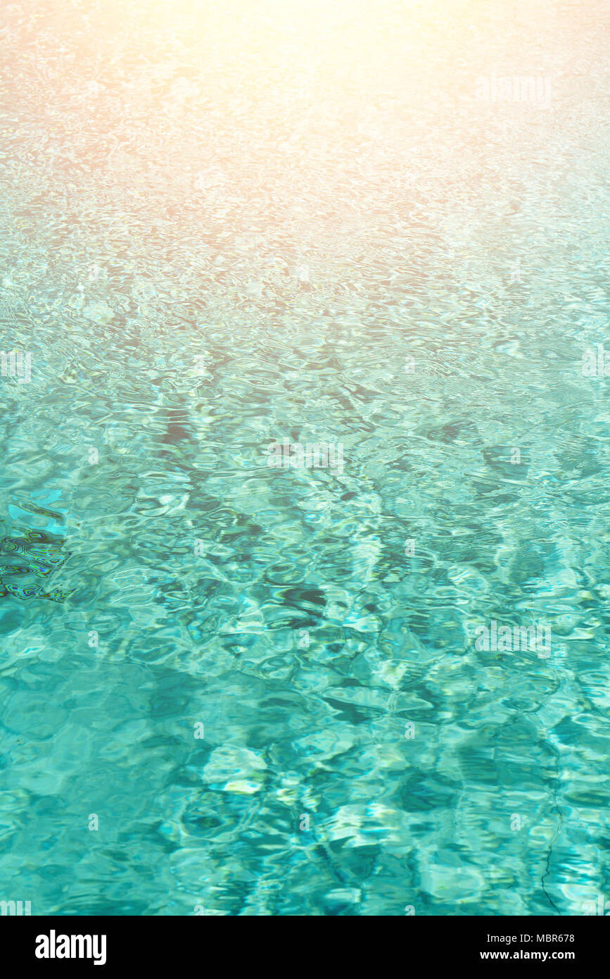 Close up abstract water texture. Turquoise swimming pool water ...