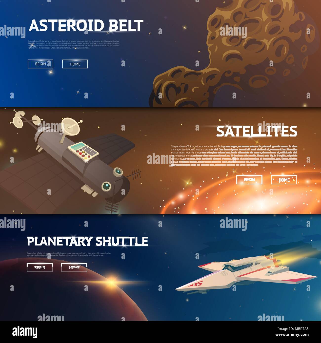 Astronomical galaxy space background. Planets in solar system for the ...
