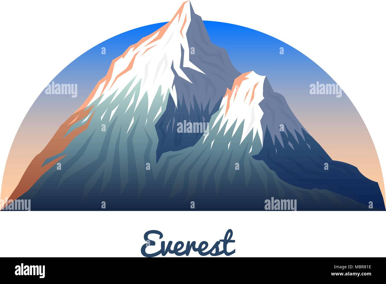 Mount Everest. Peaks and landscape early in a daylight. travel or ...