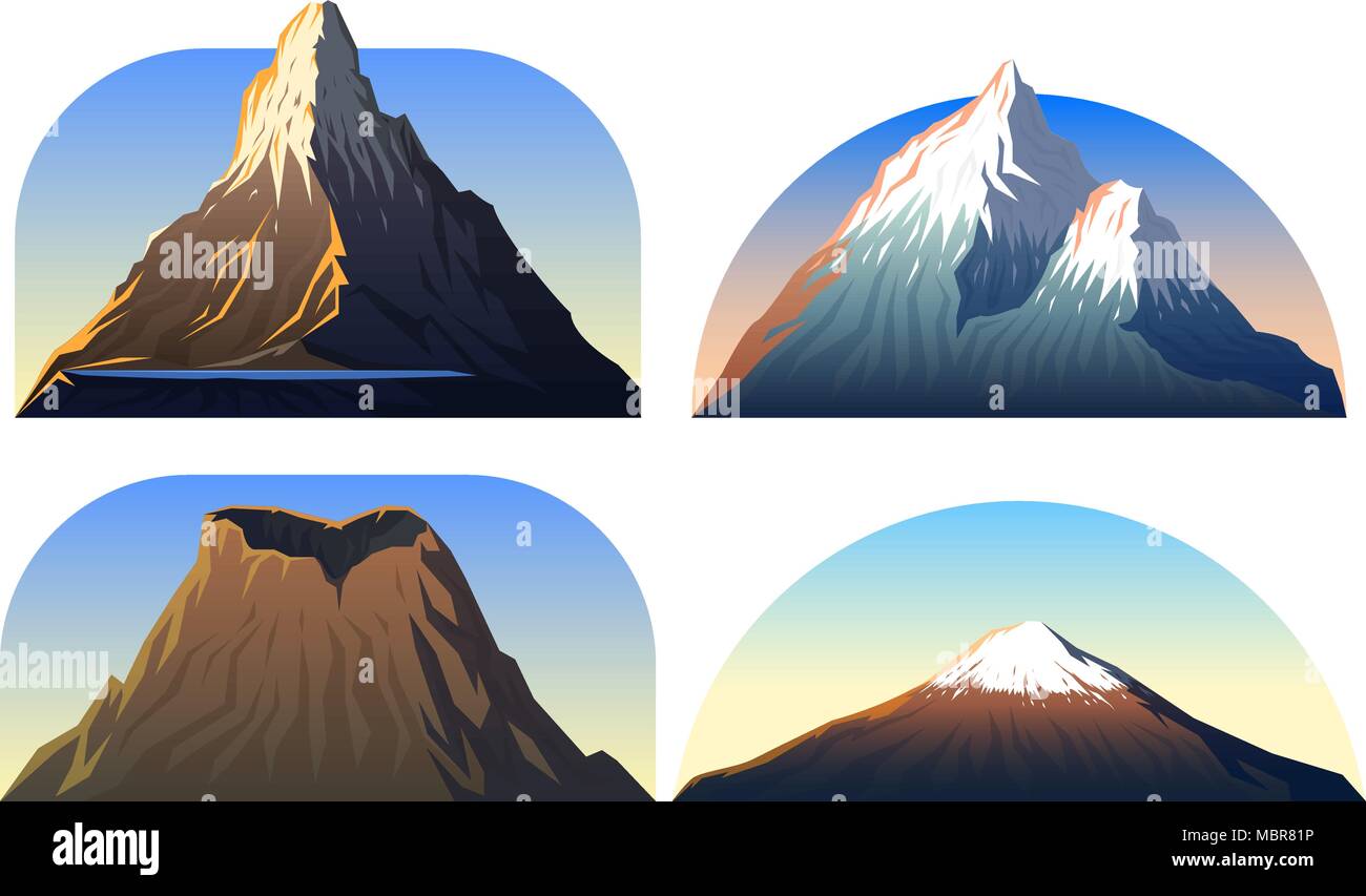 Mountains Peaks, landscape early in a daylight, big set. matterhorn ...