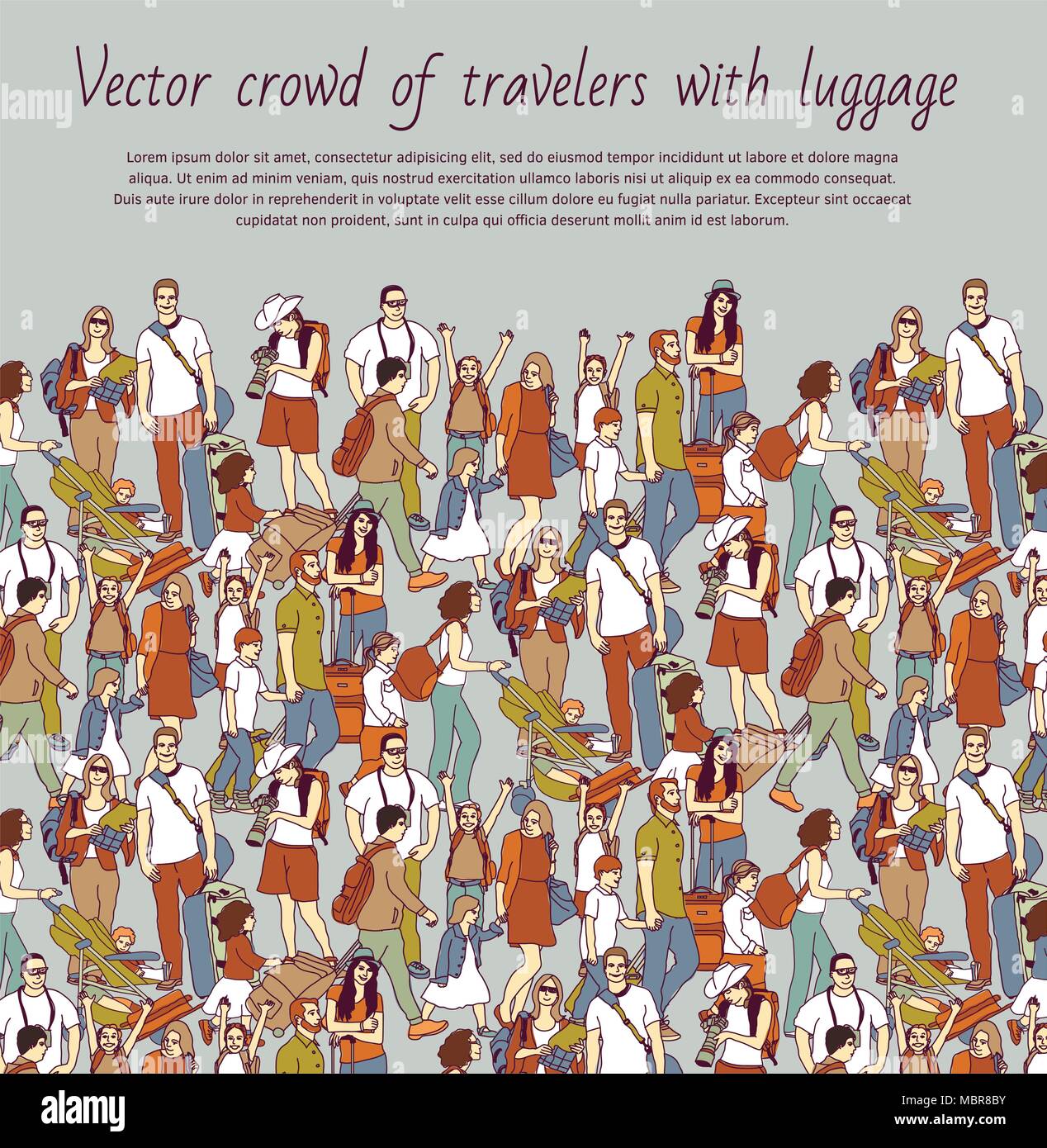 Group crowd tour tourists tourist Stock Vector Images - Alamy