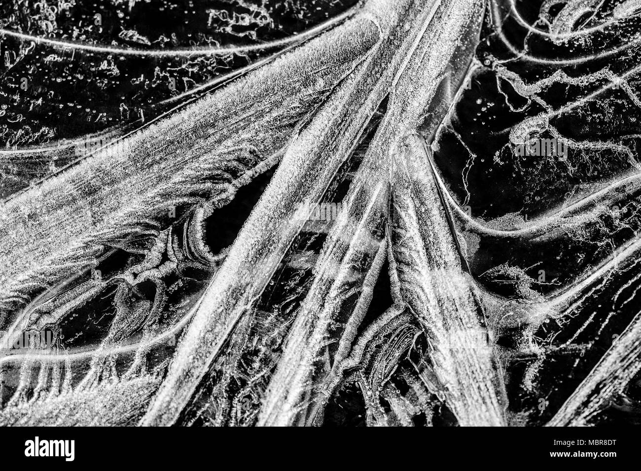 Abstract patterns in ice Stock Photo - Alamy