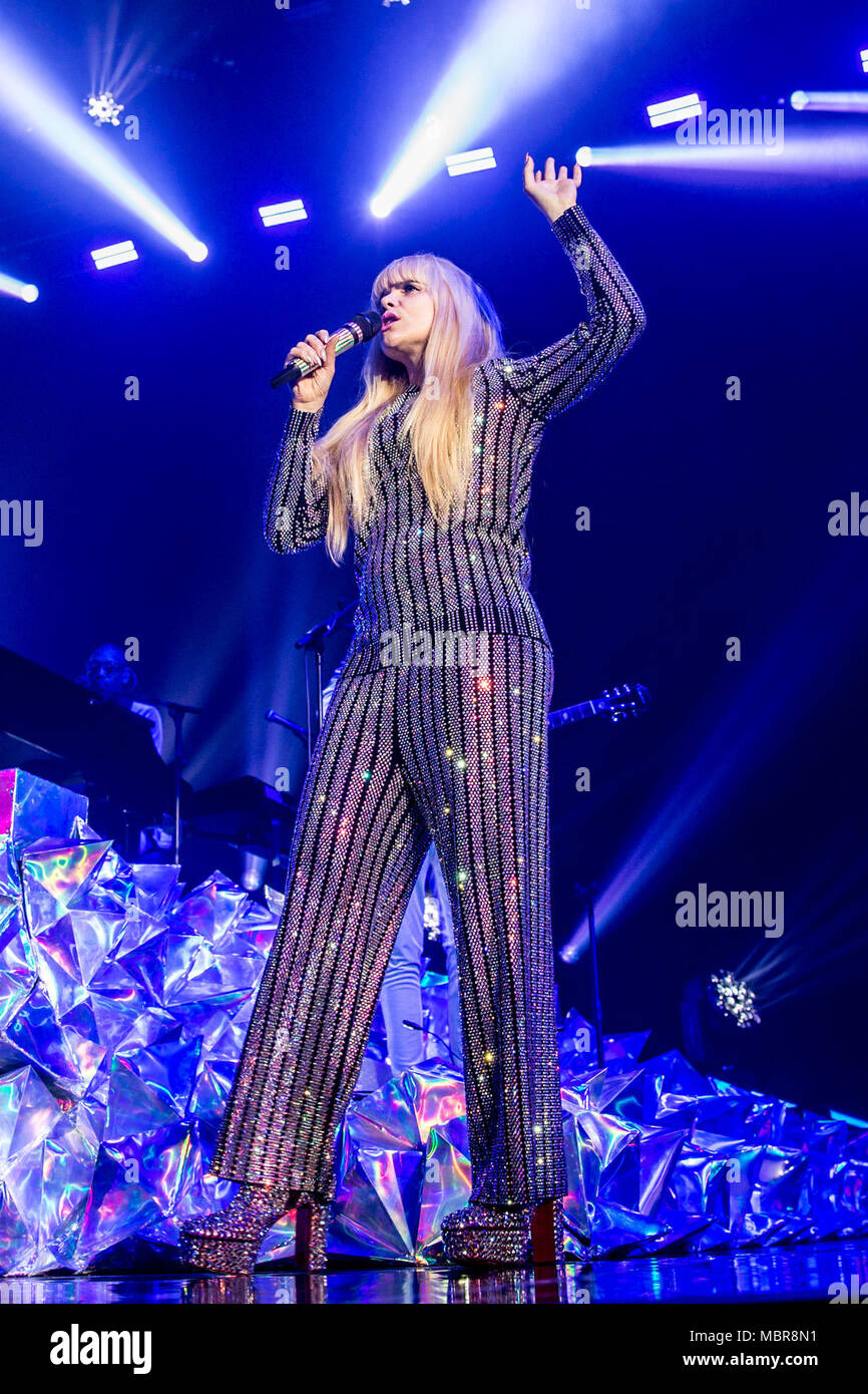 Paloma Faith performing live on stage at the Bournemouth International Centre in Bournemouth ...