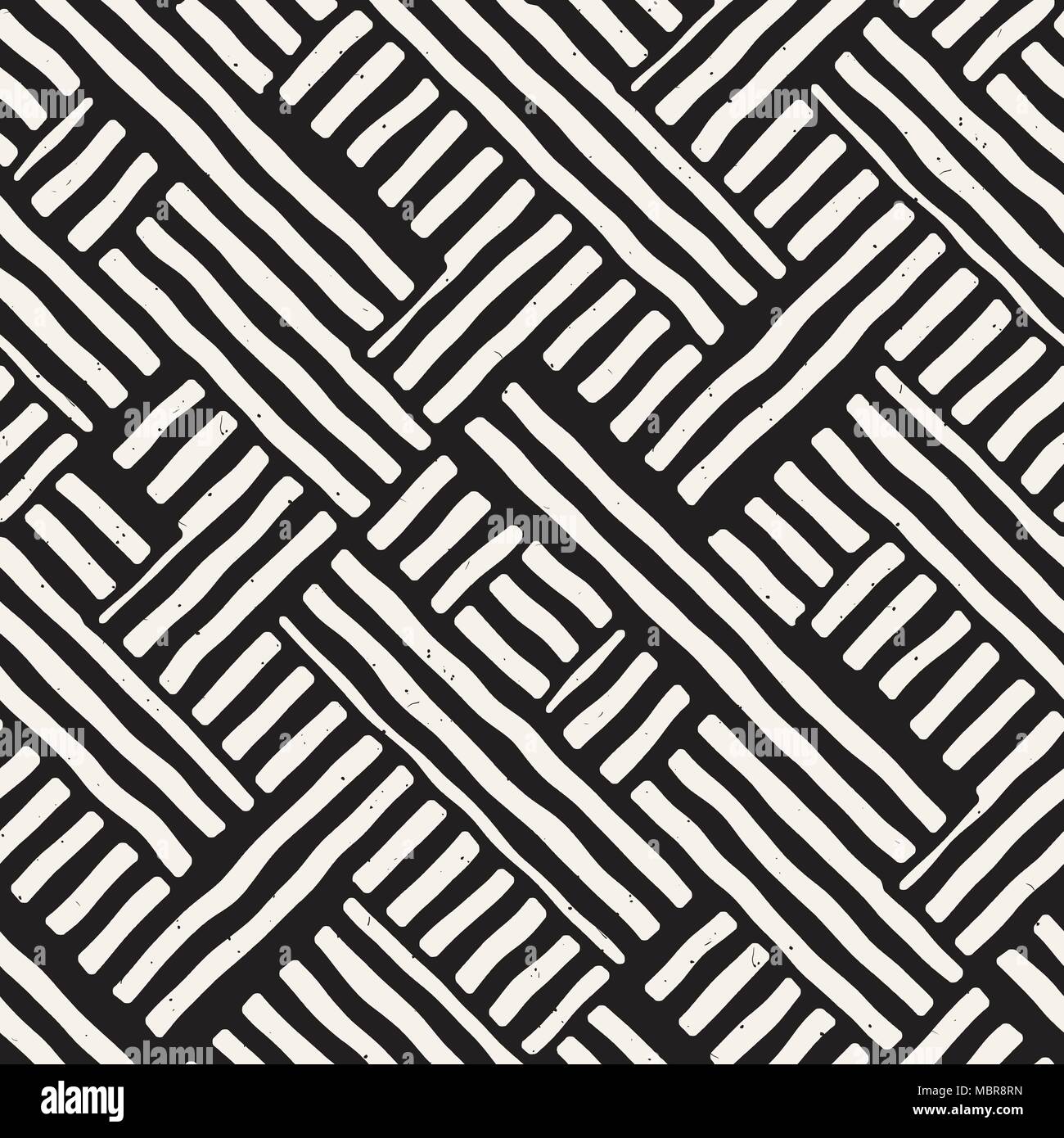 Hand drawn seamless repeating pattern with lines tiling. Grungy ...