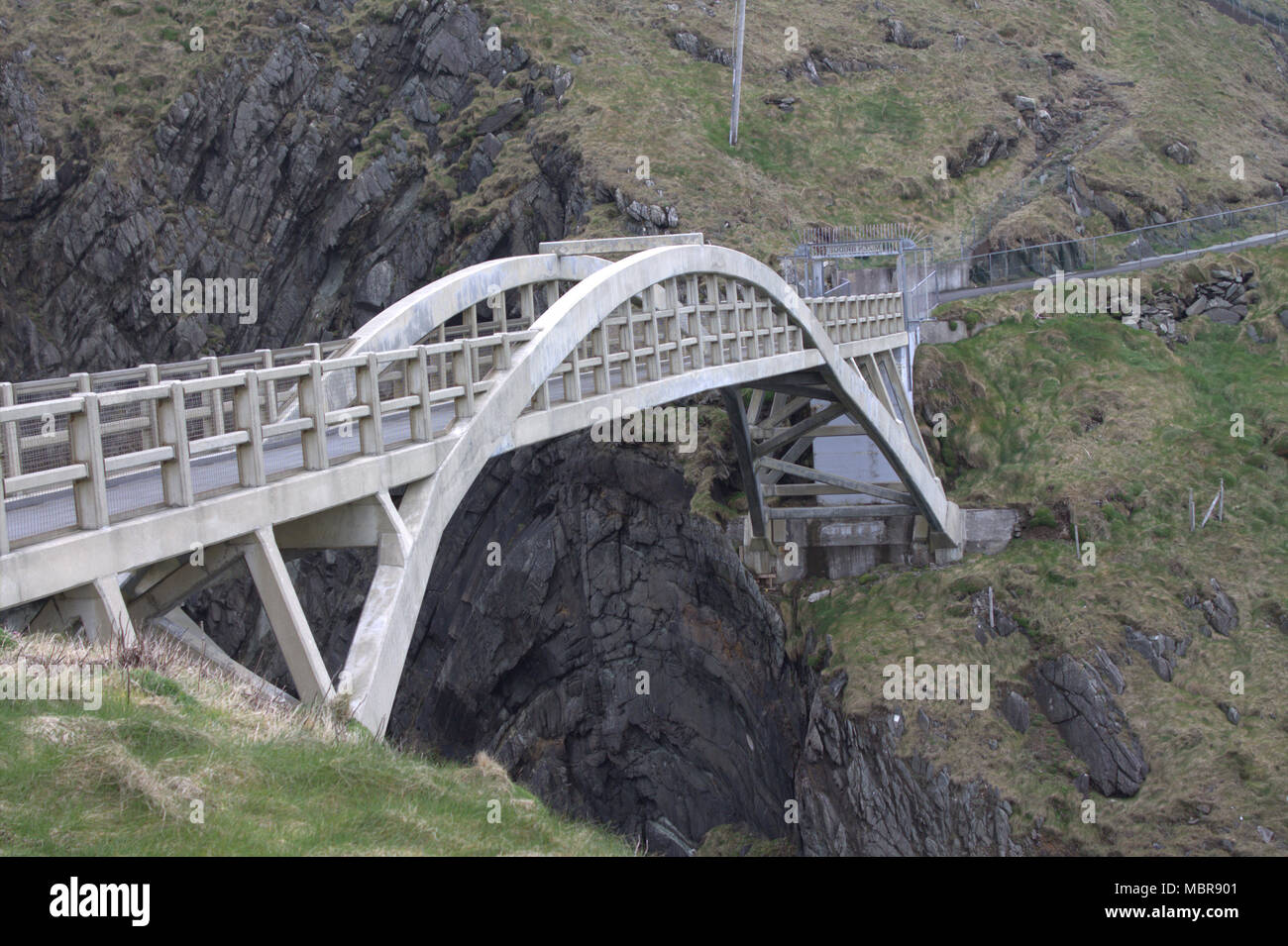 the footbridge crossing the mizen head gorge that leads to the old ...