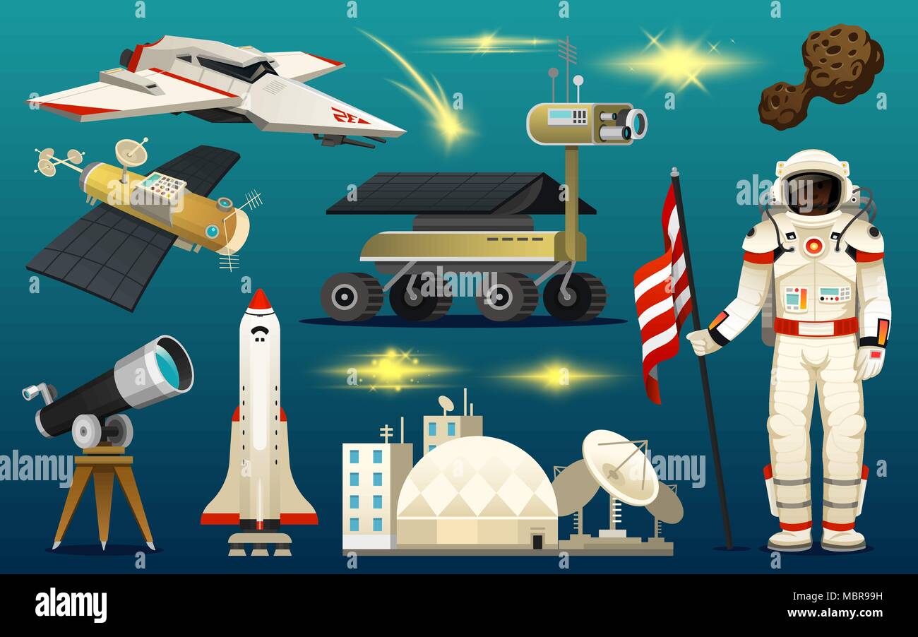 astronaut spaceman. planets in solar system. astronomical galaxy. cosmonaut explore adventure ...