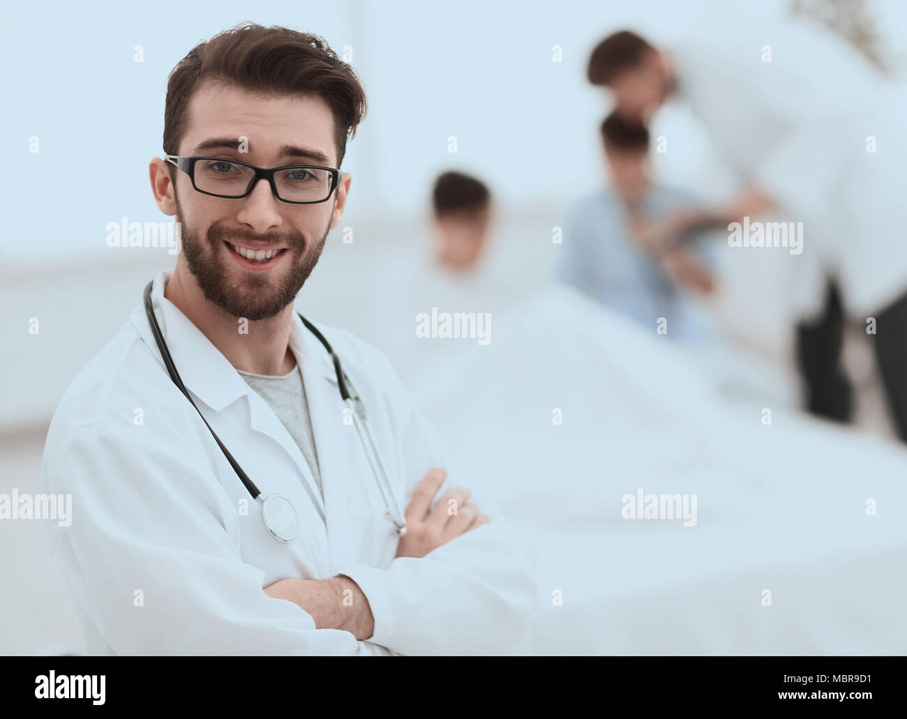 responsible doctor on the background of the chamber Stock Photo - Alamy