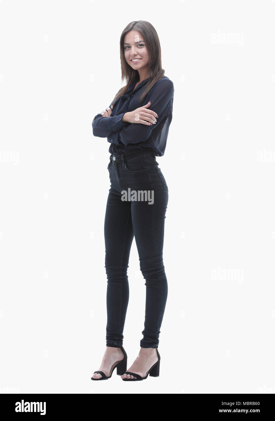 Young confident business woman. full-length portrait Stock Photo - Alamy