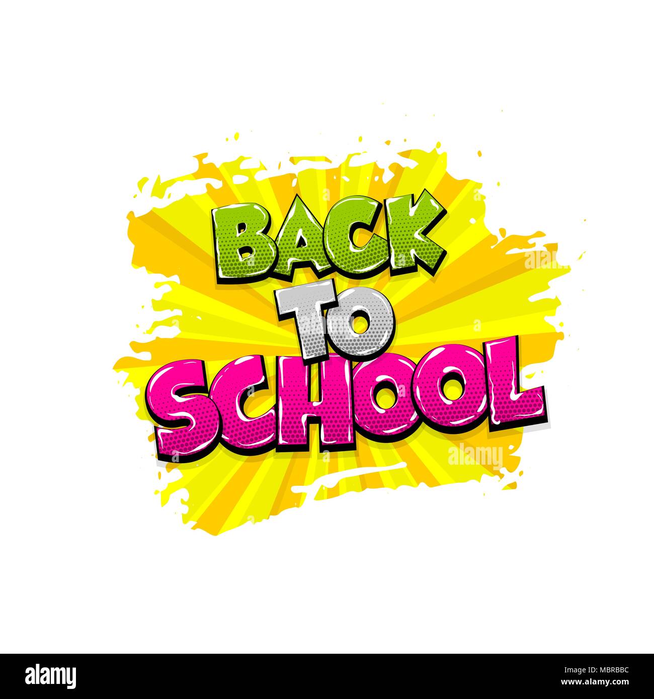 Back to school comic text pop art Stock Vector Image & Art - Alamy