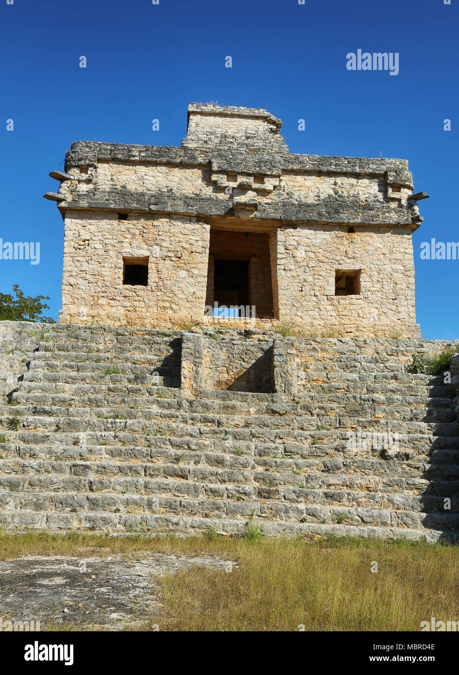 Ruins of the ancient Mayan city of Dzibillchaltun, Mexico Stock Photo ...