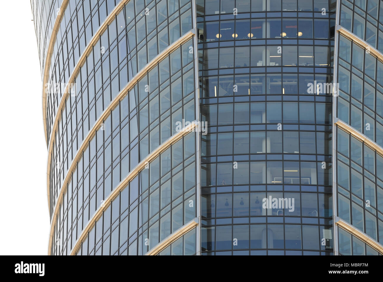 The Warsaw Spire skyscraper on Plac Europejski (European Square) is ...