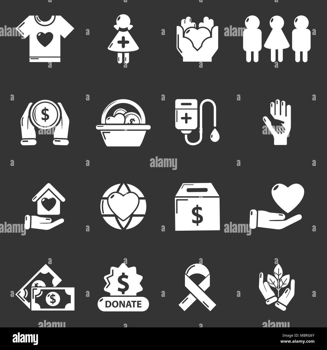 Charity icons set grey vector Stock Vector Image & Art - Alamy