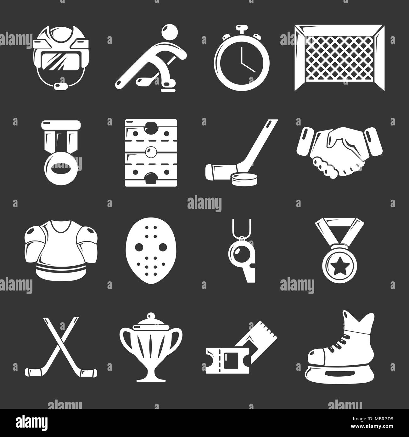 Hockey icons set grey vector Stock Vector Image & Art - Alamy