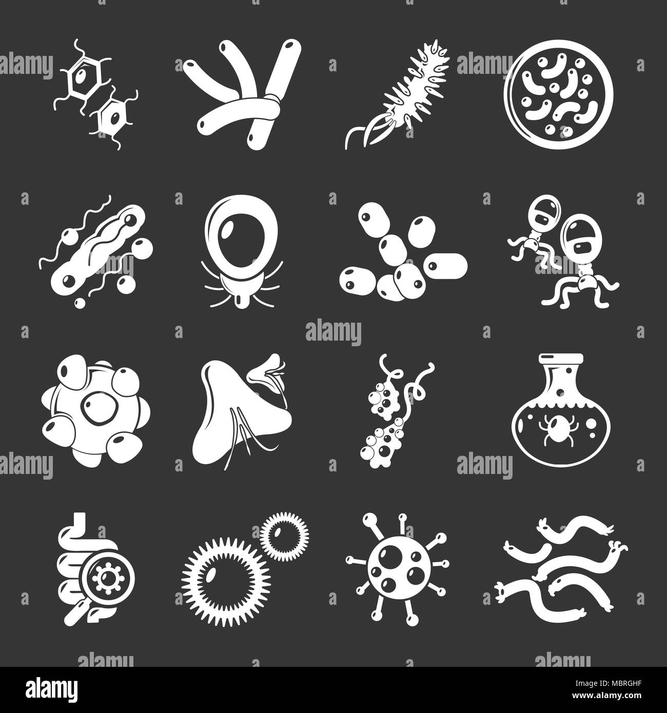 Virus bacteria icons set grey vector Stock Vector Image & Art - Alamy