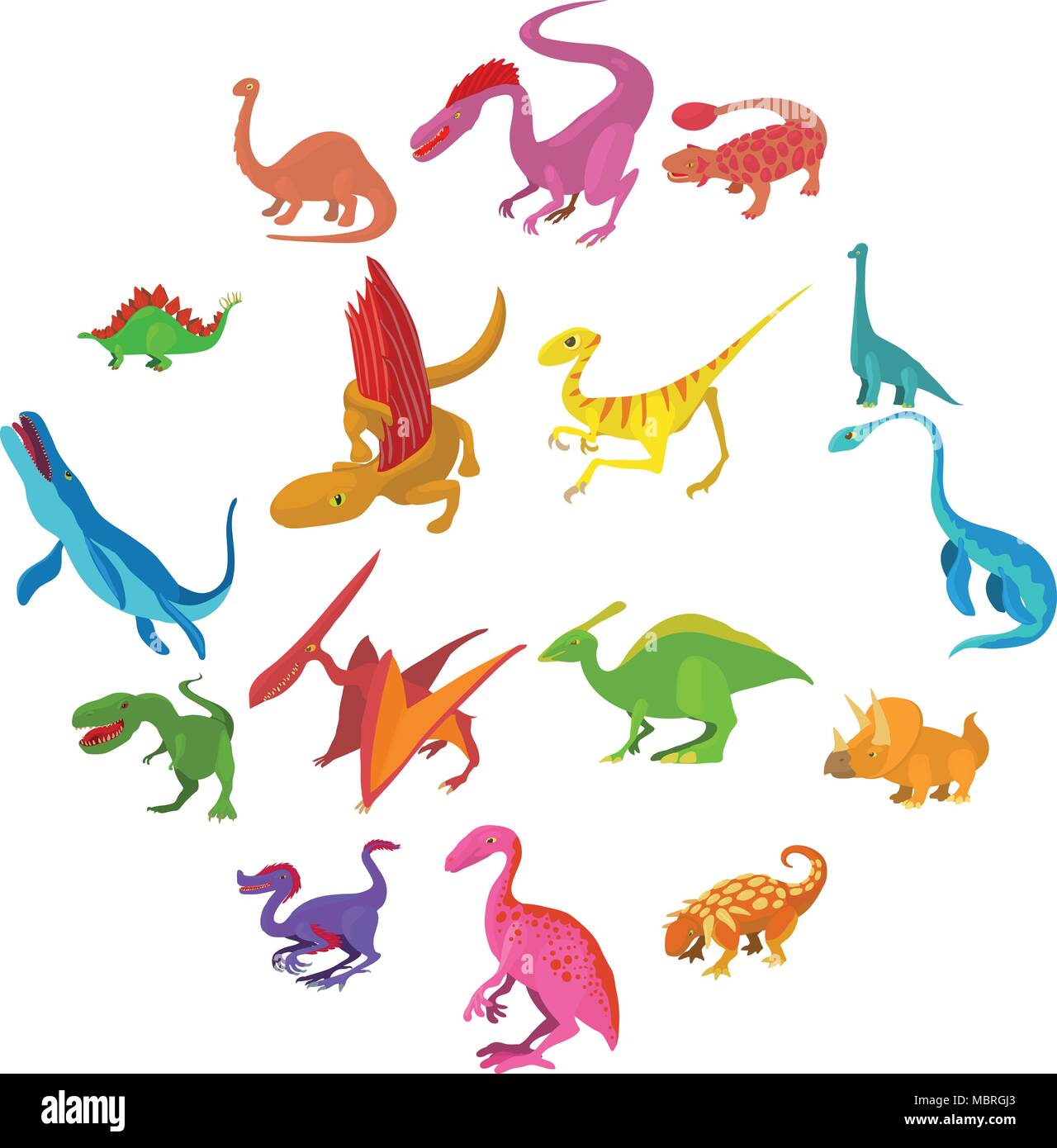 Dinosaur icons set, cartoon style Stock Vector Image & Art - Alamy