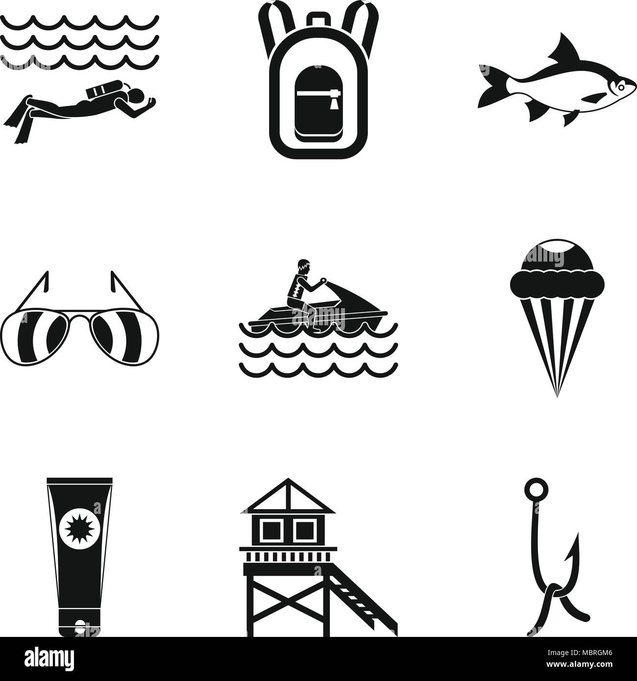 River rest icons set, simple style Stock Vector Image & Art - Alamy